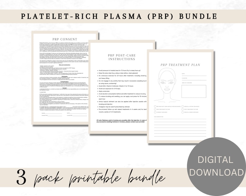 Aesthetic Elegant Platelet-rich Plasma (PRP) Consent Form, Treatment ...
