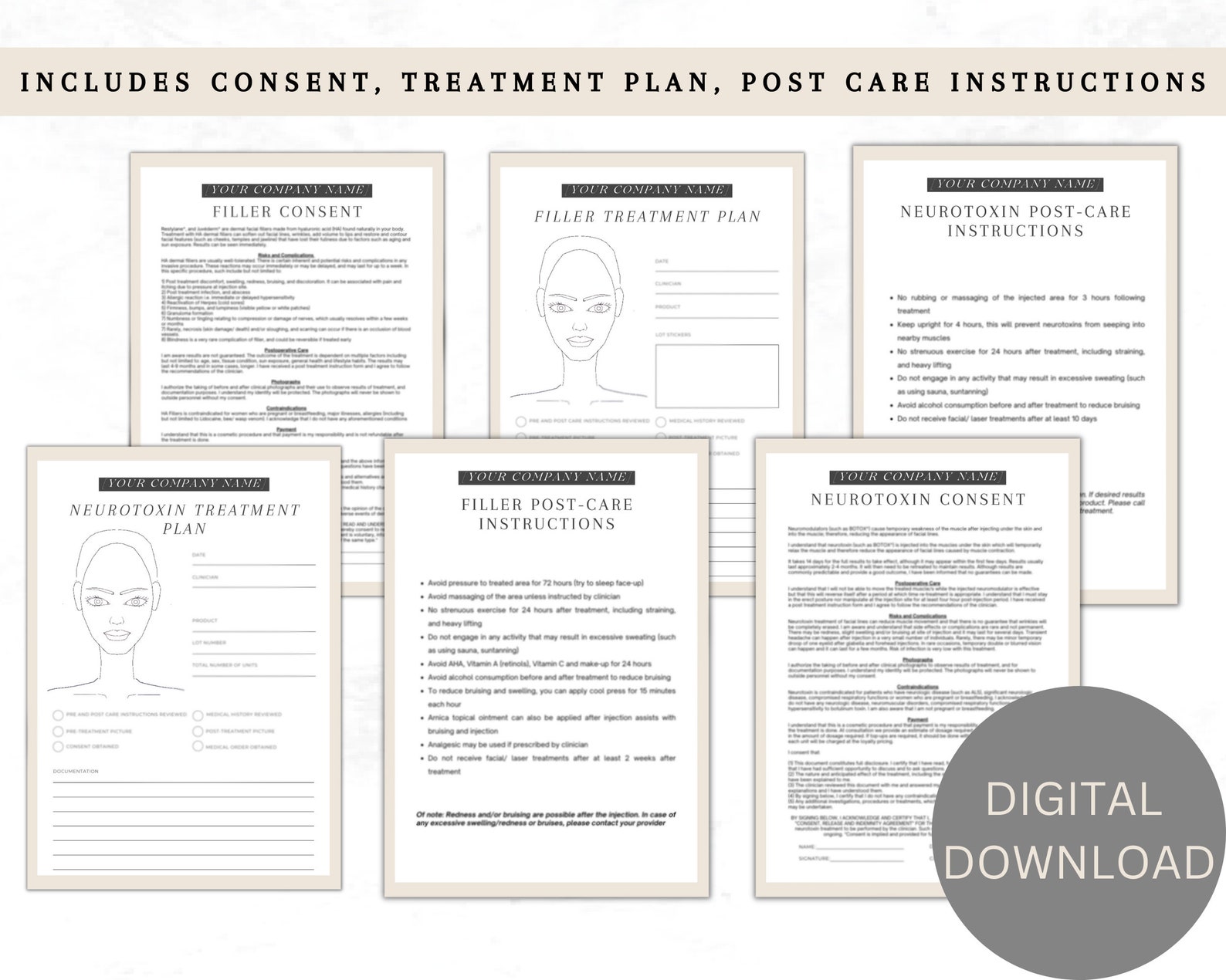 Customizable: Aesthetic Elegant Botox, Neurotoxin, and Filler Consent ...