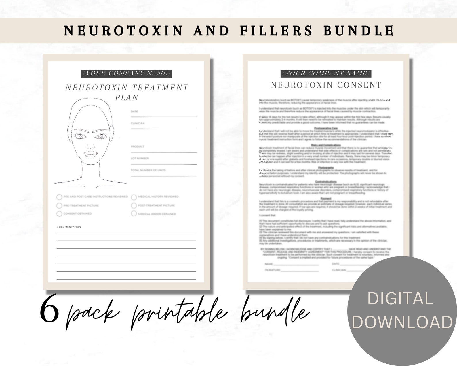 Customizable: Aesthetic Elegant Botox, Neurotoxin, and Filler Consent ...
