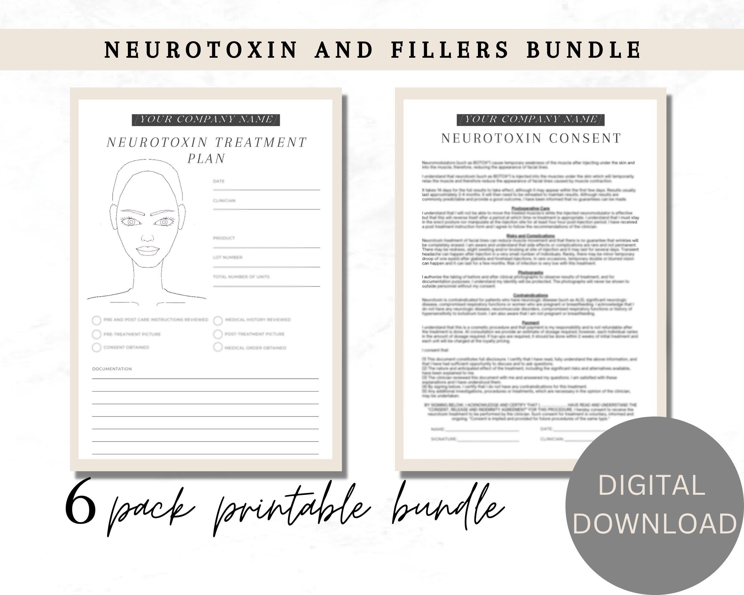 Customizable: Aesthetic Elegant Botox, Neurotoxin, and Filler Consent ...