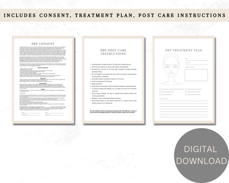 Aesthetic Elegant Platelet-rich Plasma (PRP) Consent Form, Treatment ...