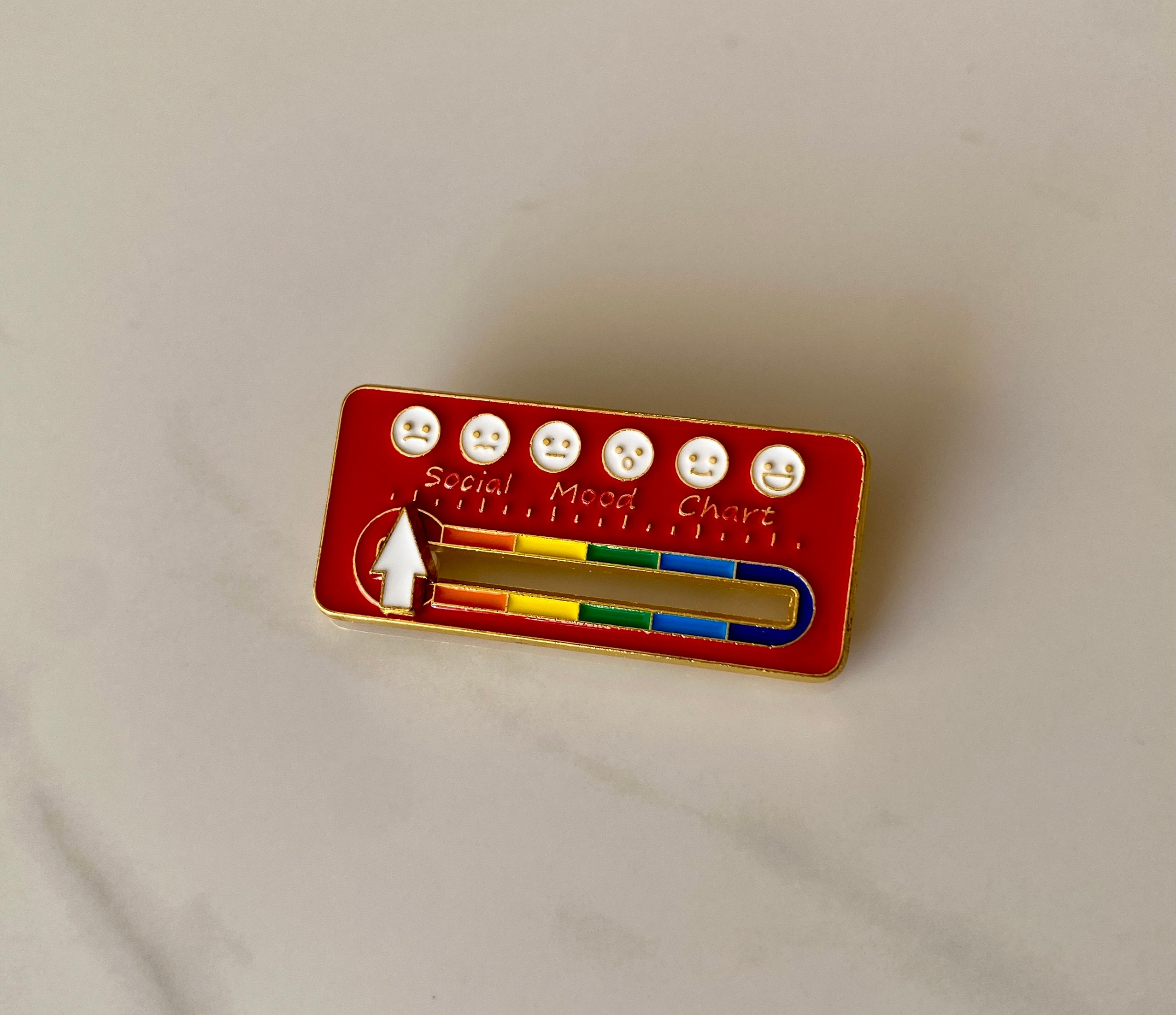 Social Mood Slider Pin Colorful Interactive Mood Pins Fun And Cool Pin T Social Anxiety