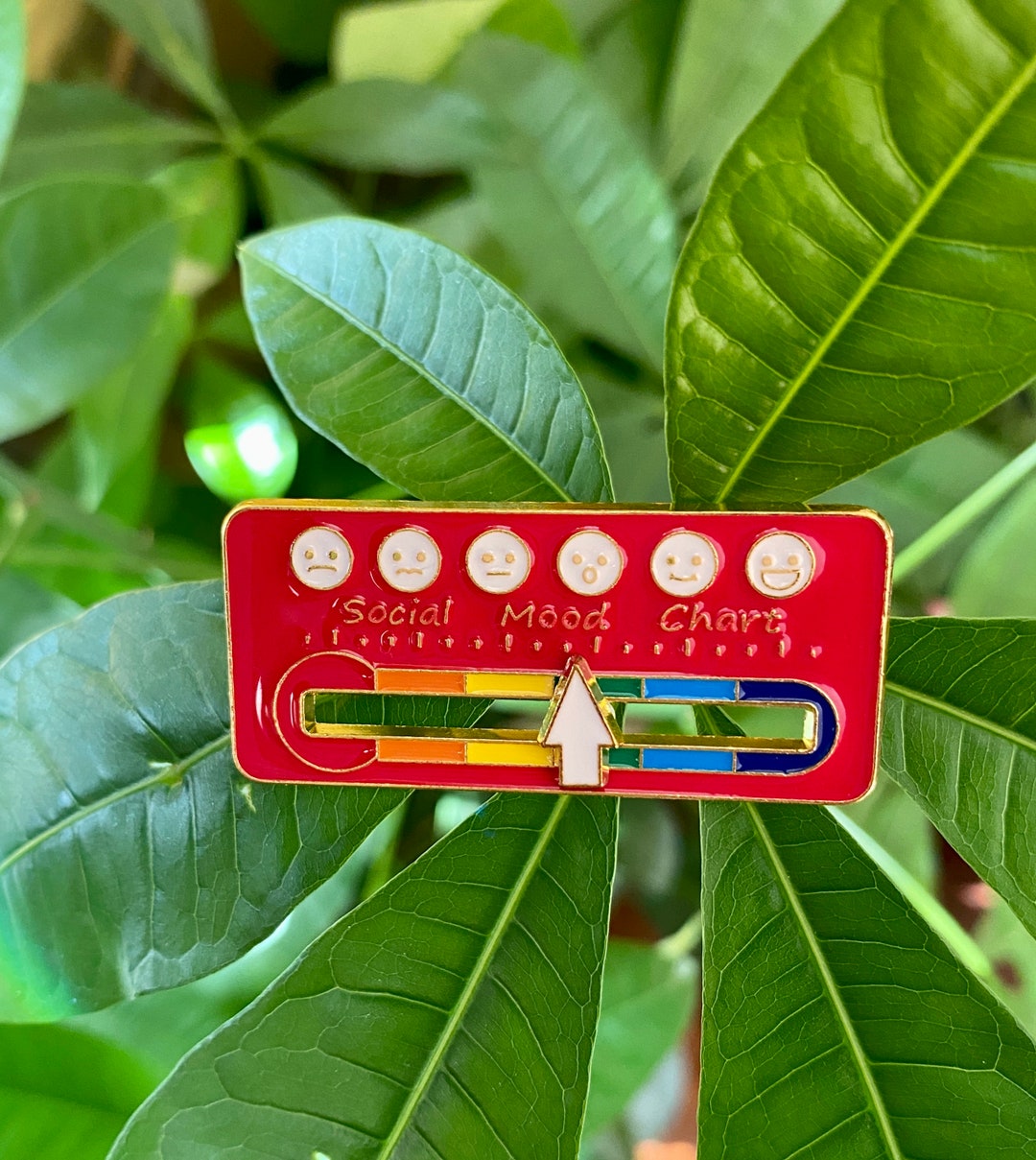 Social Mood Slider Pin Colorful Interactive Mood Pins Fun And Cool Pin T Social Anxiety