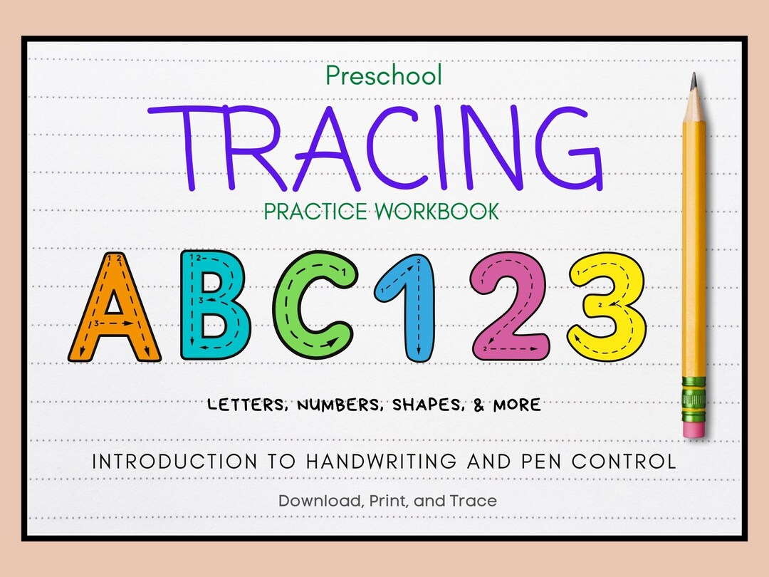 Preschool Tracing Practice Workbook: Letters, Numbers, Shapes & More ...