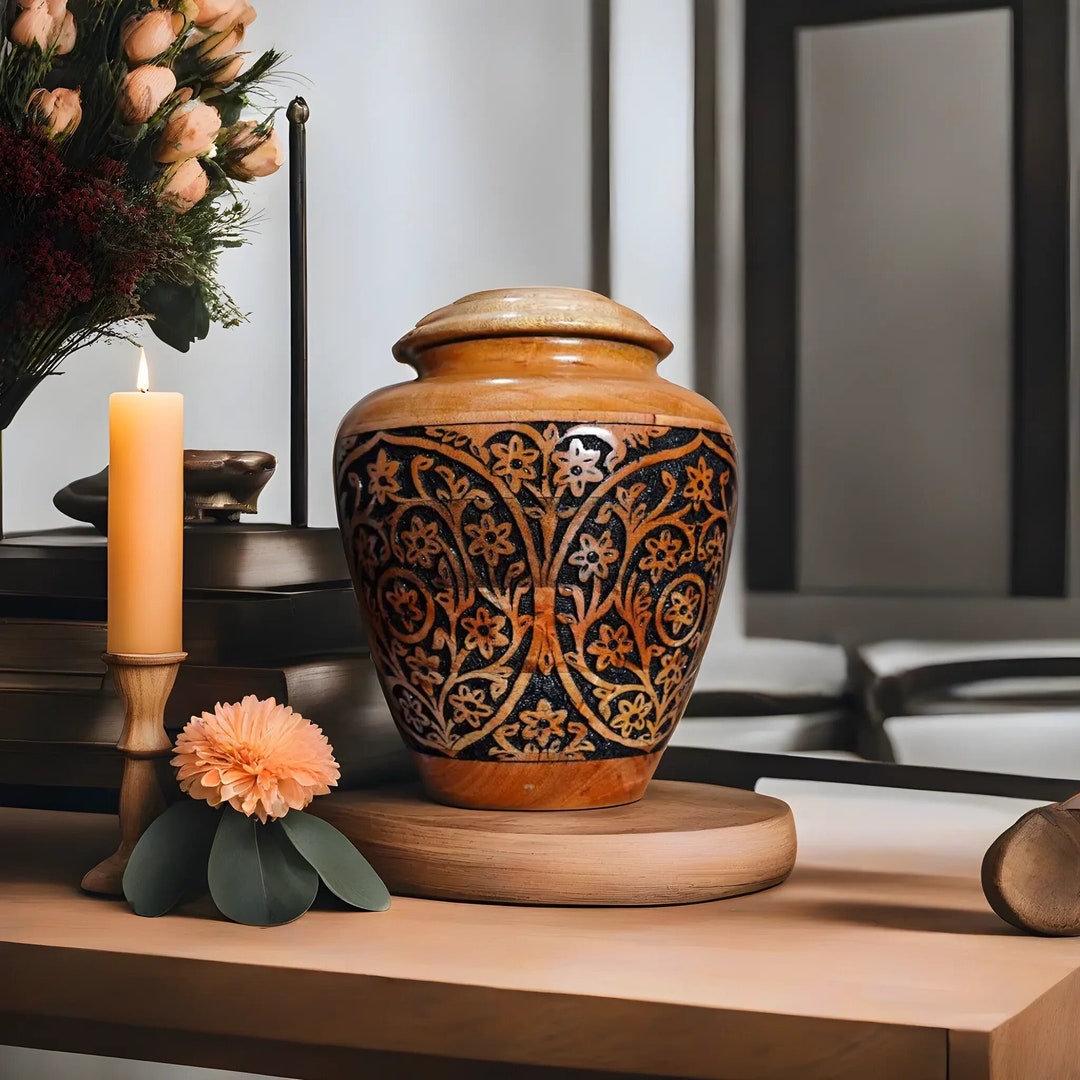 Best Urn for Human Ashes Large Wooden Urn for Cremation Adult Urn Box ...