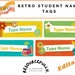 Retro Student Name Tags | Student Identifiers | Tote Tray Labels | Desk ...