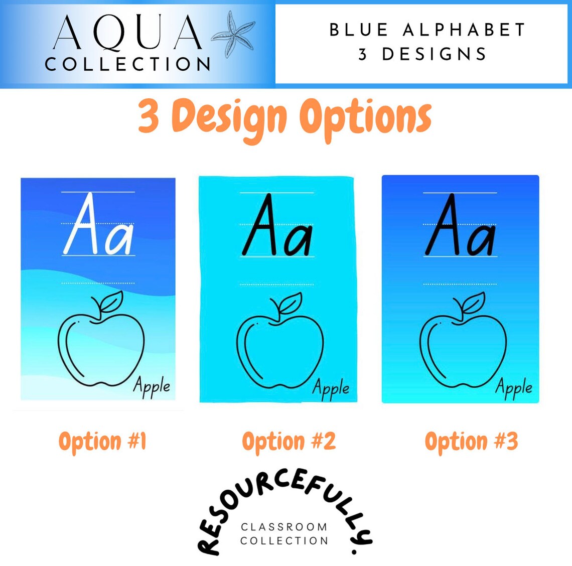 Blue Alphabet Posters L Alphabet Display L Classroom Alphabet L Blue ...