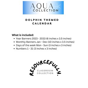 Dolphin Themed Monthly Calendar Display | Classroom Calendar Display ...