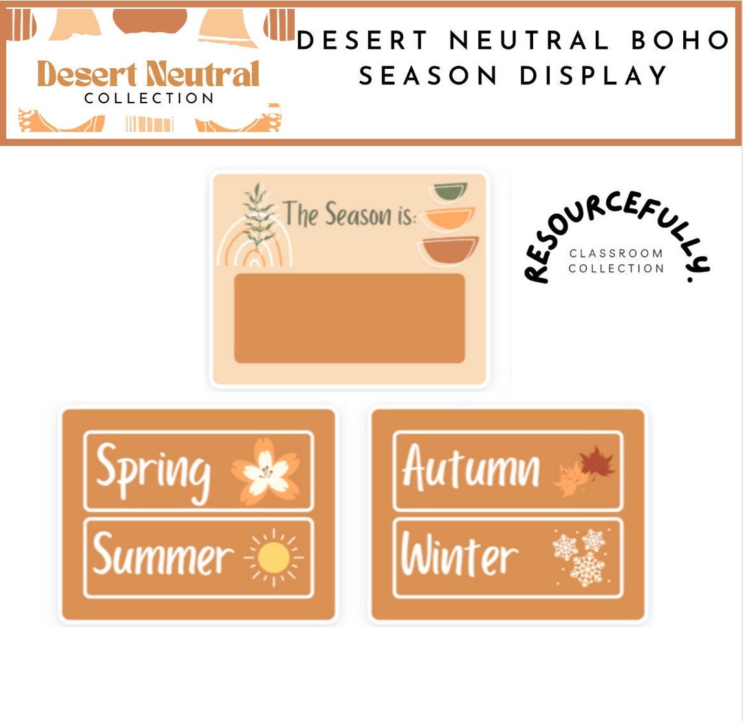 Desert Neutral Boho Season Display | Classroom Season Display | Summer ...