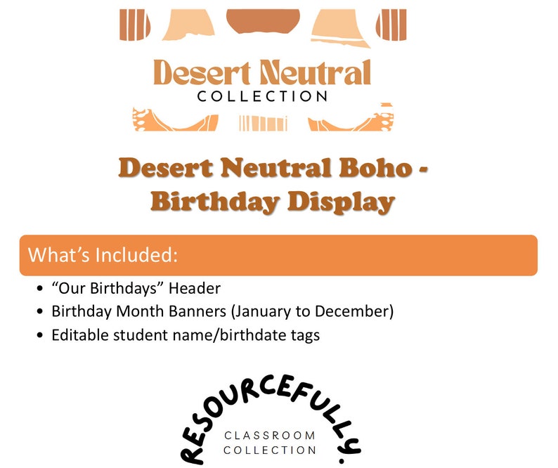 Desert Neutral Boho Birthday Display | Editable Birthday Display ...