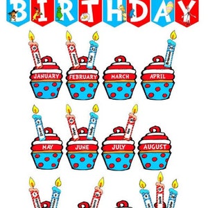Classroom Cupcake Birthday Display Student Birthday Chart Classroom ...