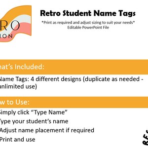 Retro Student Name Tags | Student Identifiers | Tote Tray Labels | Desk ...