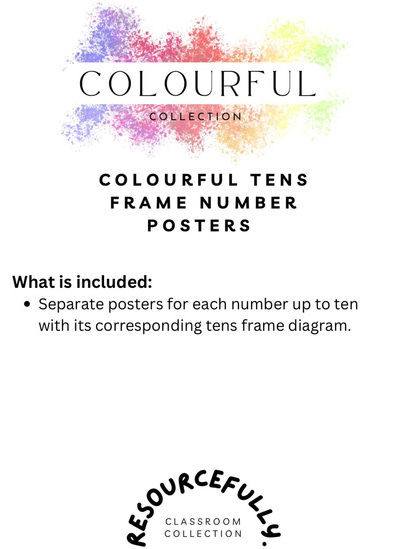 Colourful Tens Frame Number Posters L Educational Posters L Classroom ...