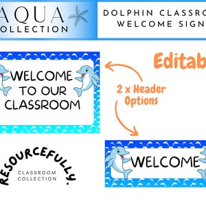 Editable Dolphin Classroom Welcome Sign With Student Name Tags L ...