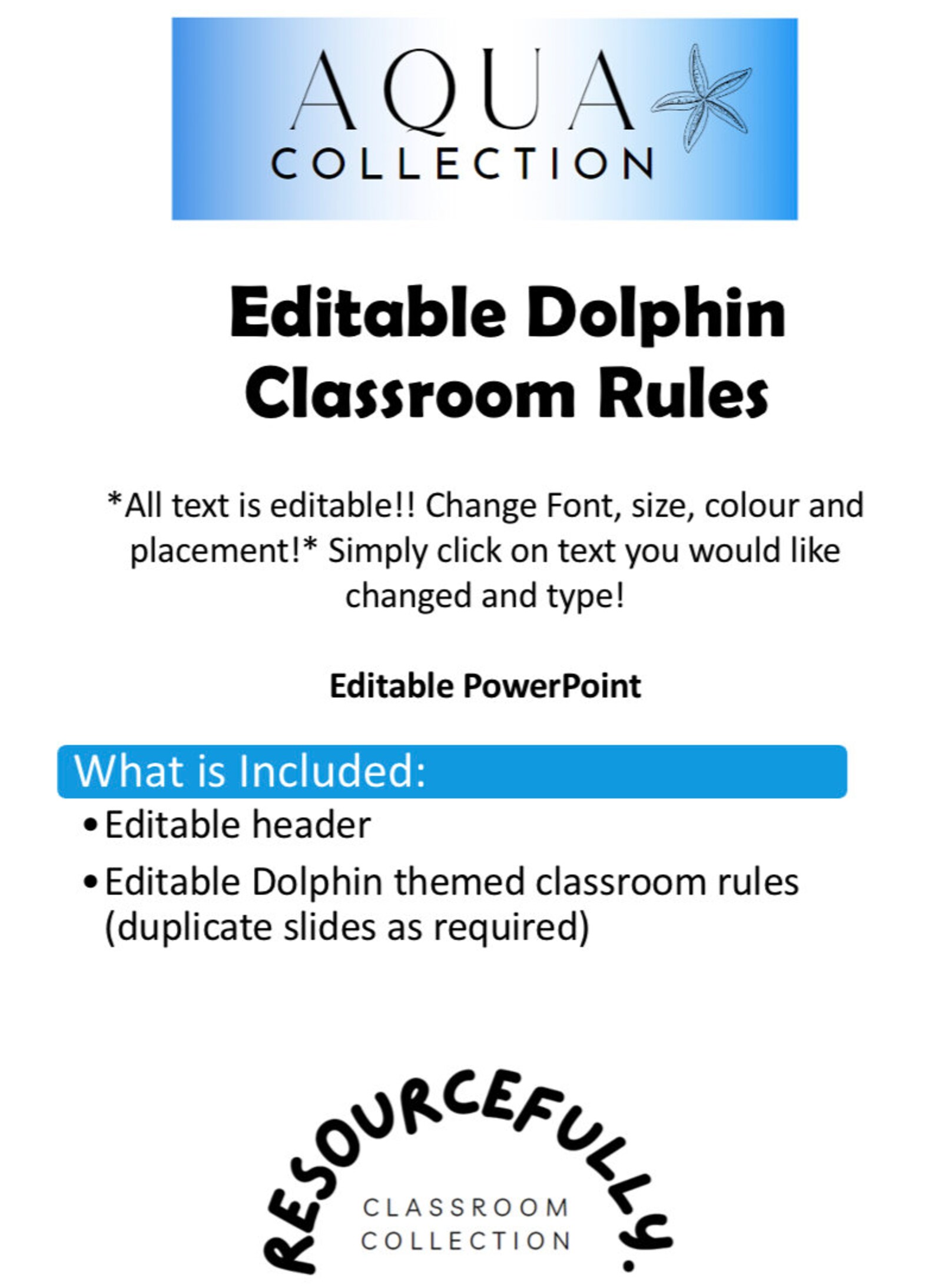 Editable Dolphin Themed Classroom Rules L Classroom Rules Display L ...