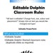 Editable Dolphin Themed Classroom Rules L Classroom Rules Display L ...