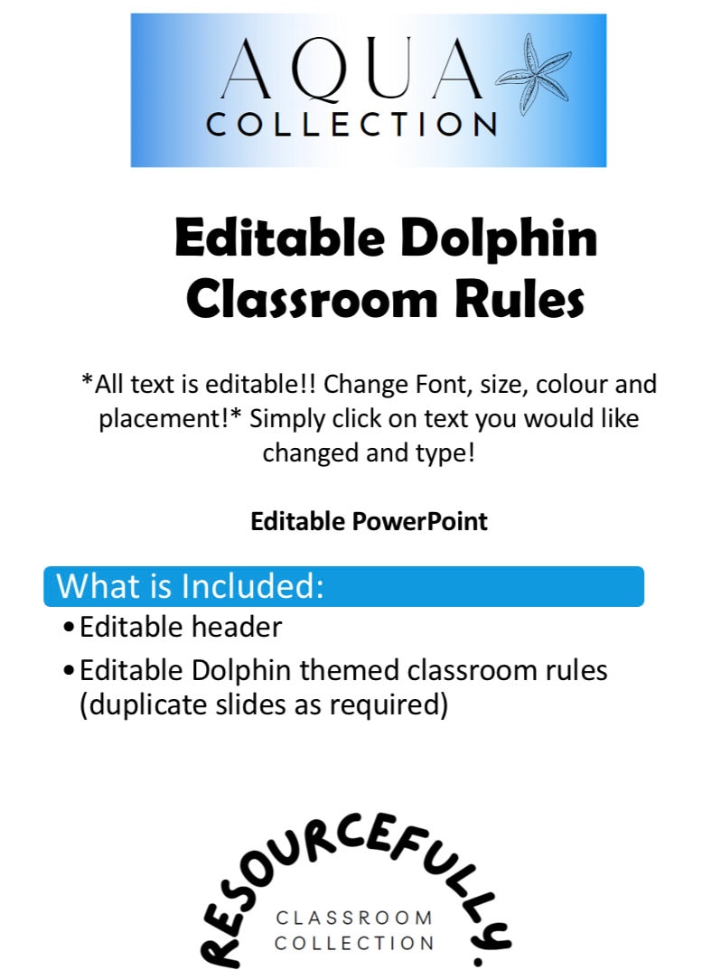 Editable Dolphin Themed Classroom Rules L Classroom Rules Display L ...