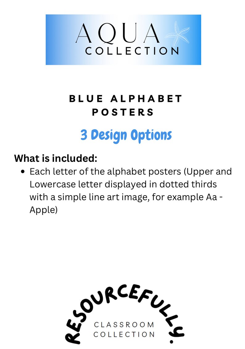 Blue Alphabet Posters L Alphabet Display L Classroom Alphabet L Blue ...