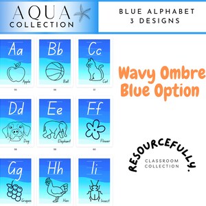 Blue Alphabet Posters L Alphabet Display L Classroom Alphabet L Blue ...
