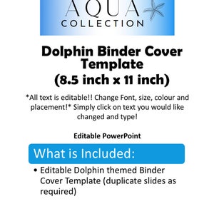 Editable Dolphin Themed Binder Cover Template L Teacher Binder L ...