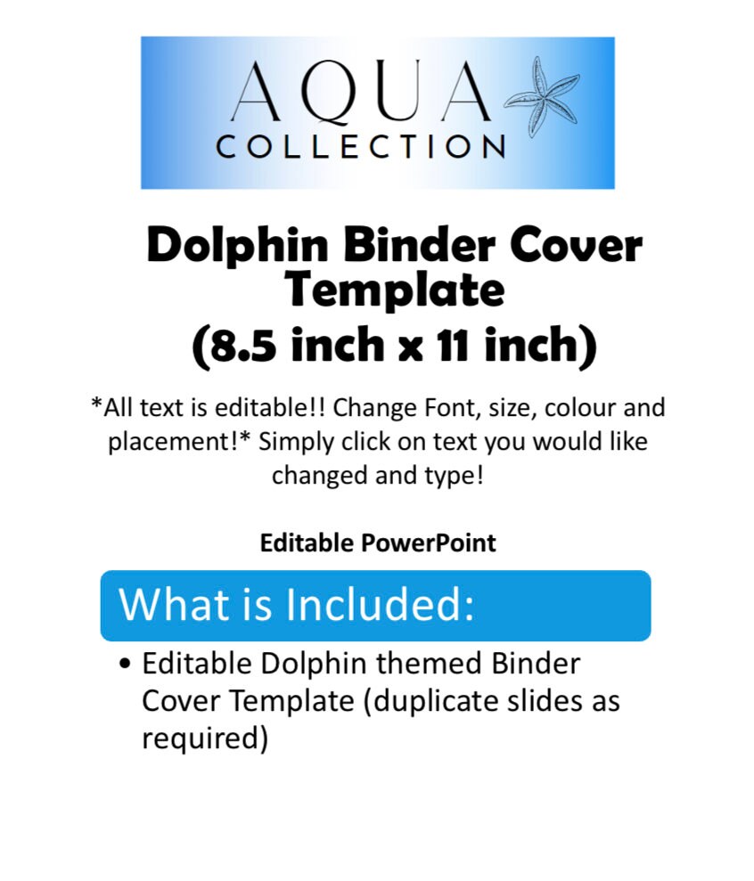 Editable Dolphin Themed Binder Cover Template L Teacher Binder L ...