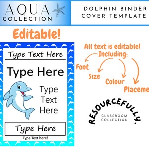 Editable Dolphin Themed Binder Cover Template L Teacher Binder L ...