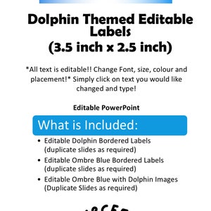 Editable Dolphin Themed Classroom Labels | General Use Editable Labels ...