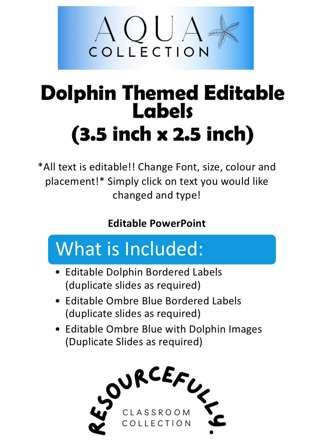 Editable Dolphin Themed Classroom Labels | General Use Editable Labels ...