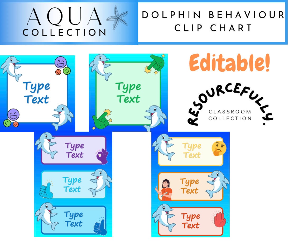 Editable Dolphin Behaviour Clip Chart | Student Behavior Chart ...
