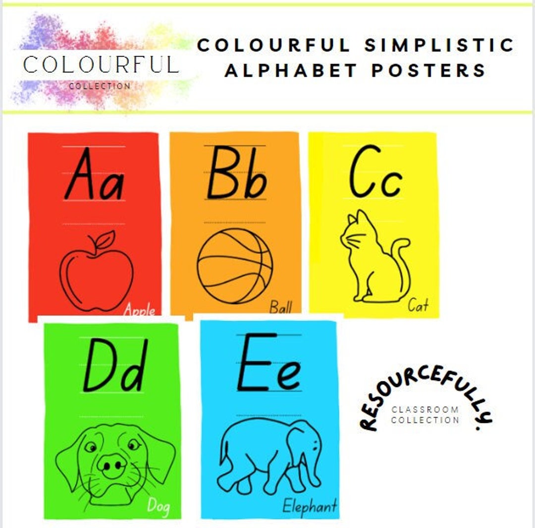 Colourful Simplistic Alphabet Posters | Colourful Classroom Decor ...