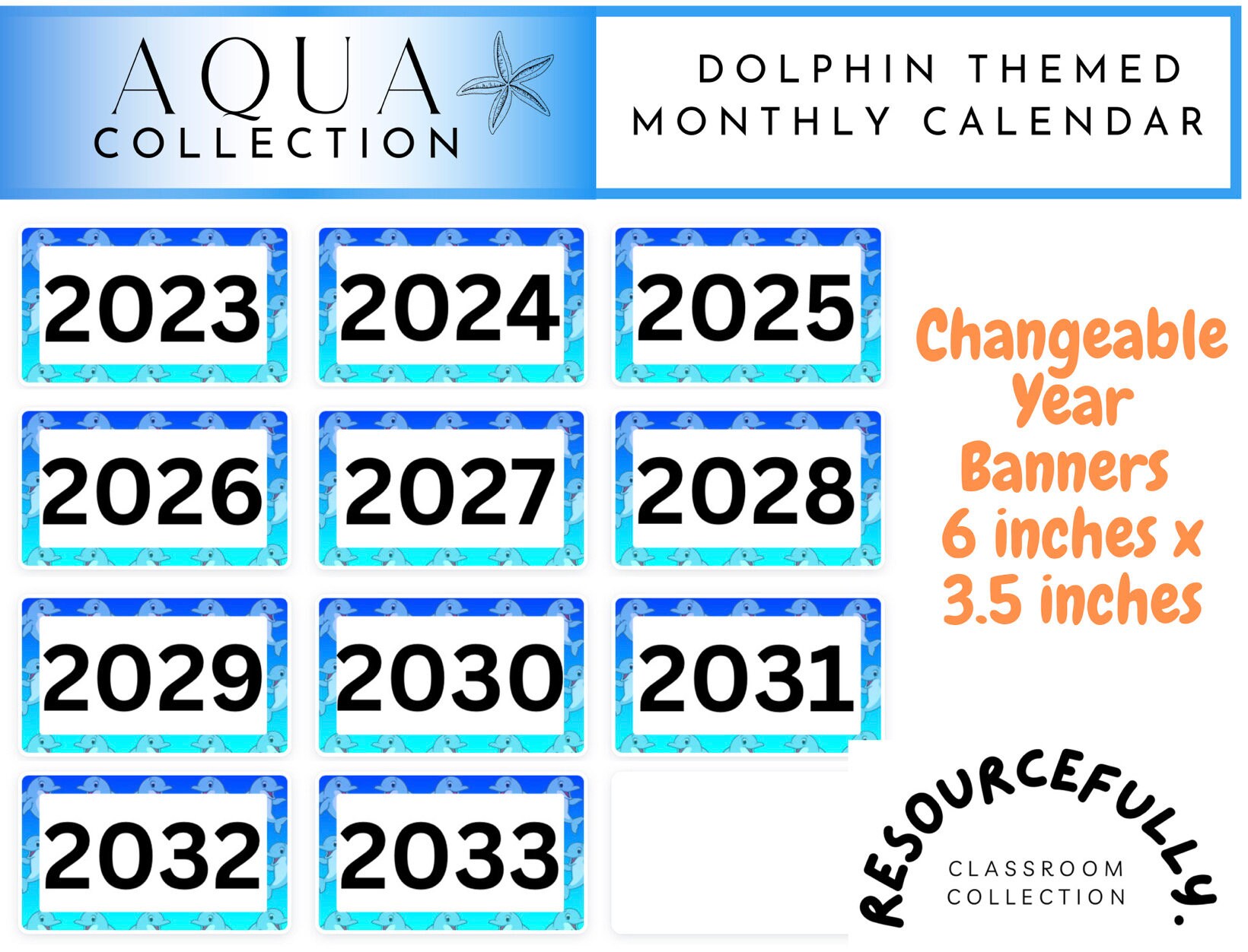 Dolphin Themed Monthly Calendar Display | Classroom Calendar Display ...