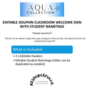 Editable Dolphin Classroom Welcome Sign With Student Name Tags L ...