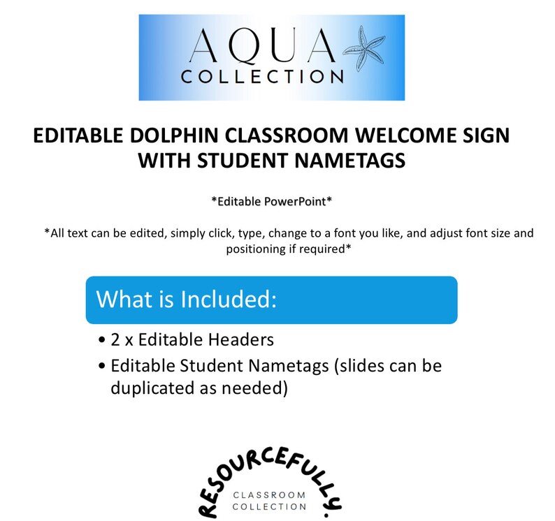 Editable Dolphin Classroom Welcome Sign With Student Name Tags L ...