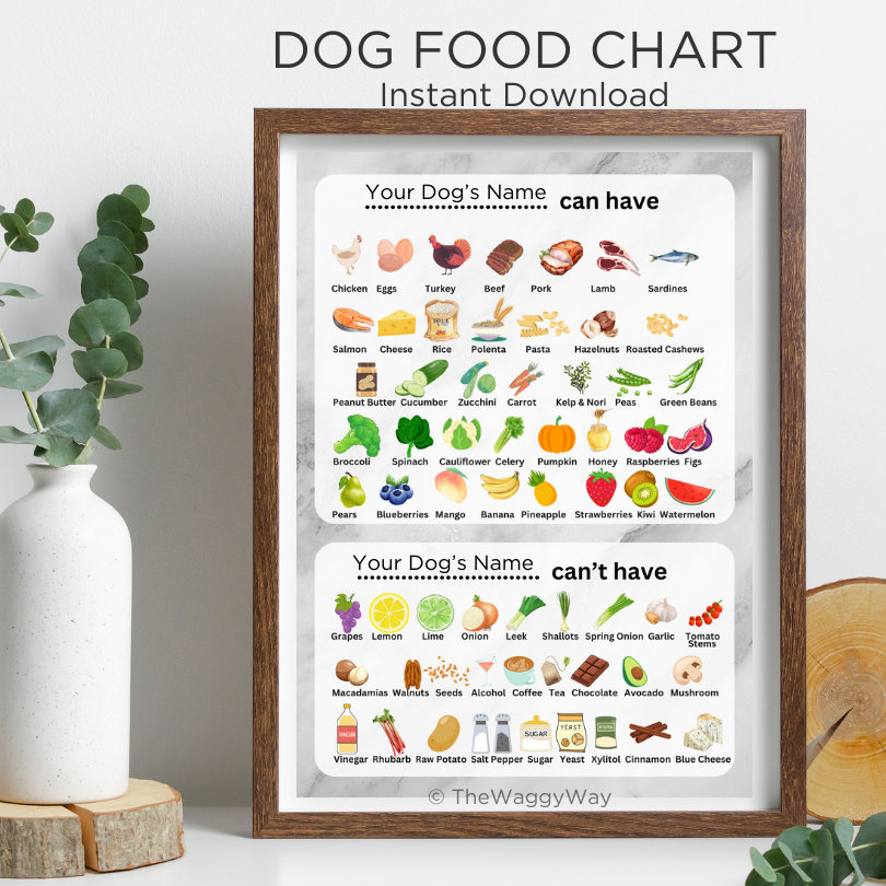 Dog Food Guide, Dog Food Chart, Printable Safe Dog Food List, Dog ...