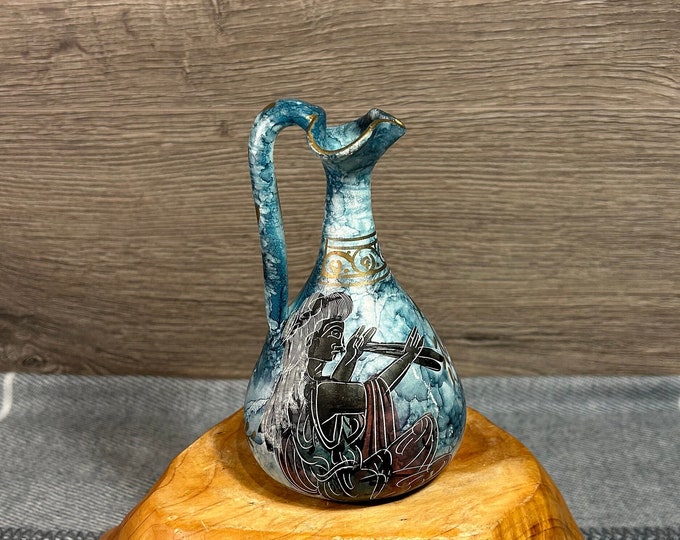 Vintage Greek Ancient Pottery Replica Pitcher | Small Hand Painted Jug ...