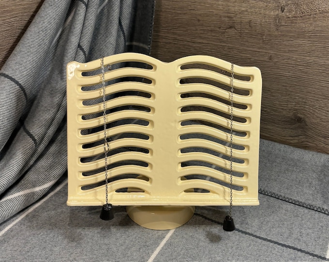 Vintage Heavy Cast Iron Book Stand | Pastel Yellow Cook Book Recipe ...