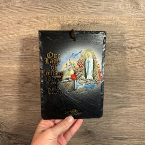 Vintage Slate Stone Lourdes Apparition Ornamental Wall Hanging ...