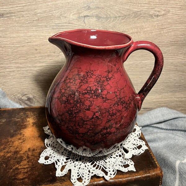 Red Ceramic Pitcher - Etsy
