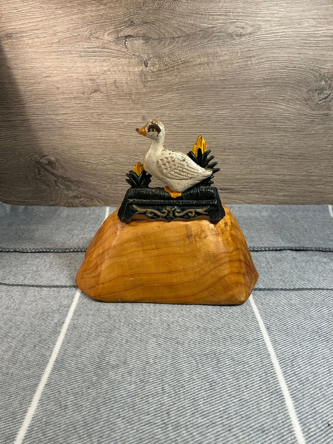 Vintage Small Goose Cast Iron Doorstop | Duckling Decoration Door Stop ...