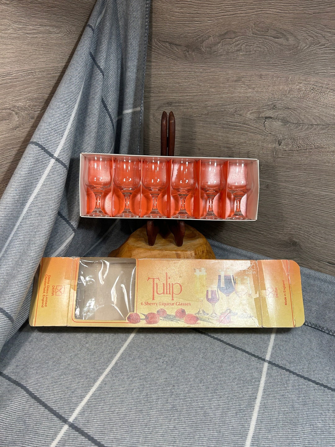 Vintage Dema Tulip Mid Century Sherry and Liqueur Glasses in Original ...