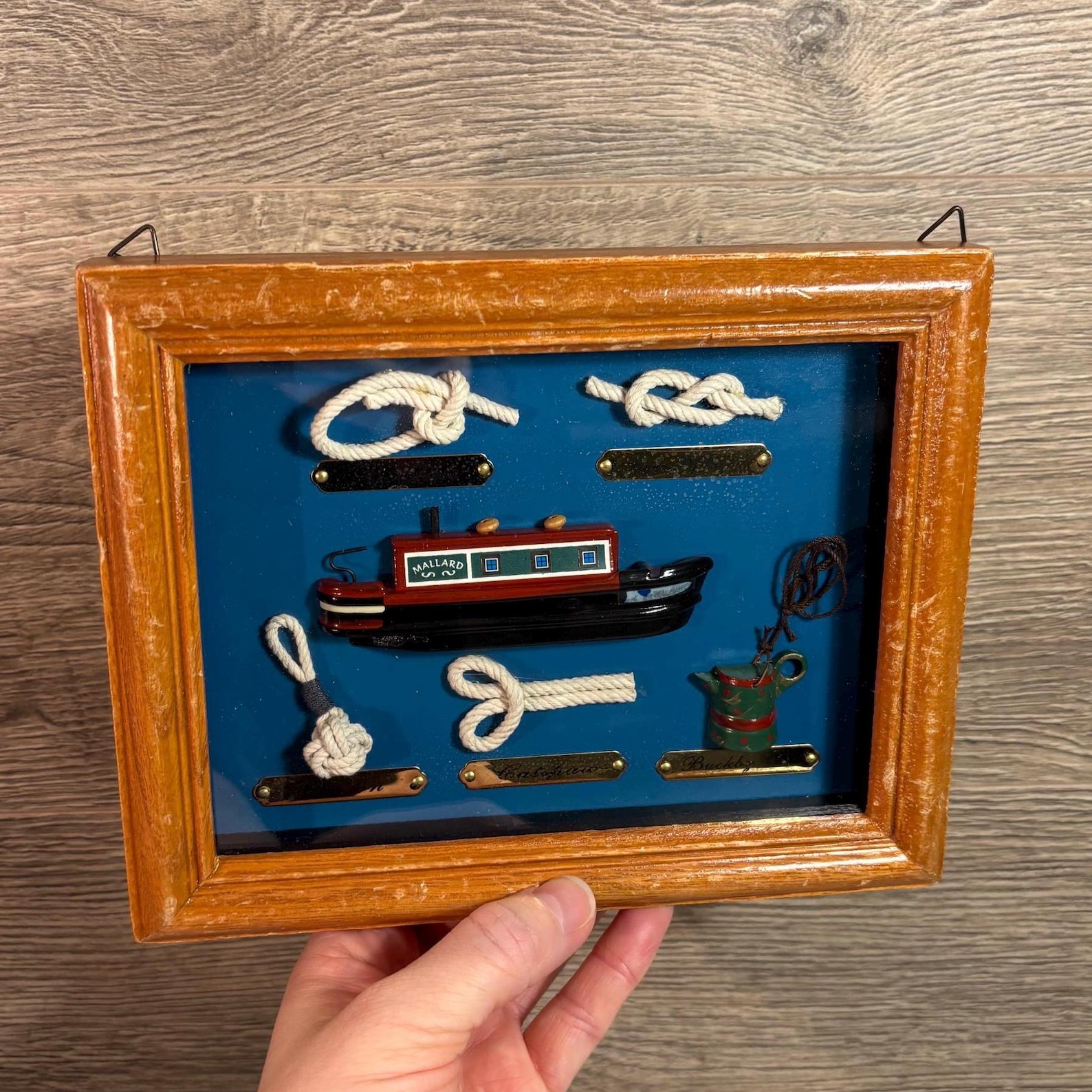 Vintage Mallard Canal Boat Knotboard Small Wall Hanging | Worn Wooden ...