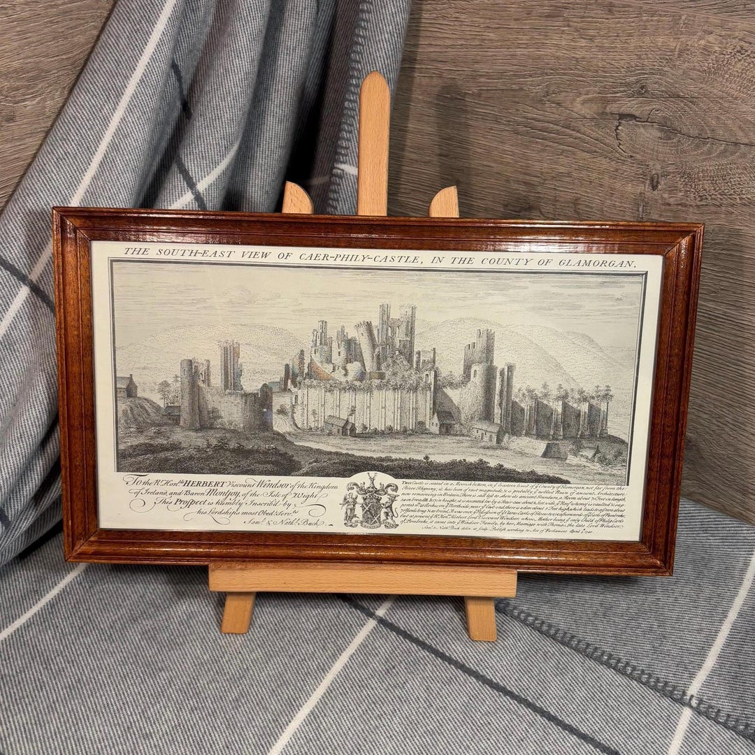 Vintage the South East View of Caer-phily-castle in the County of ...