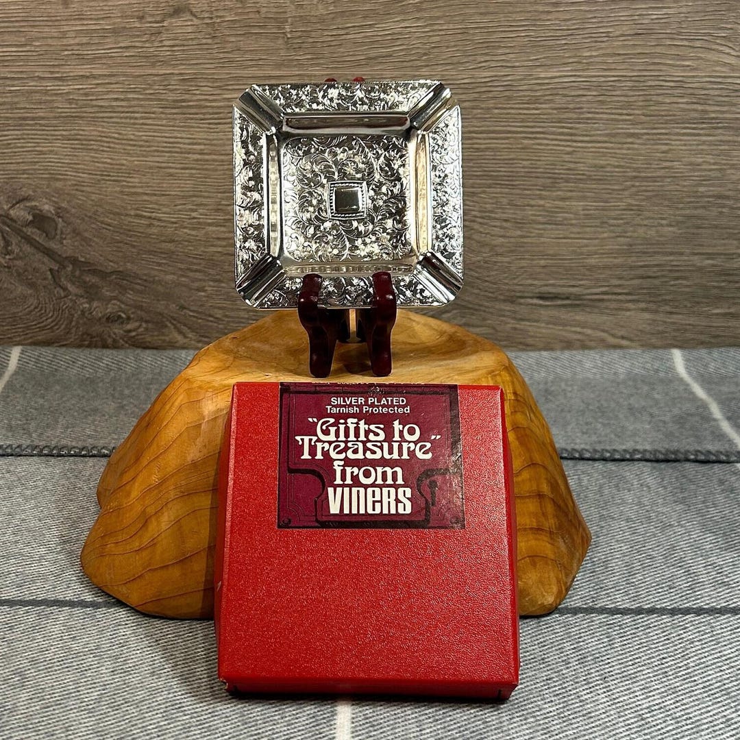 Vintage Viners Silver Plated Tarnish Protected Made in Japan Square ...