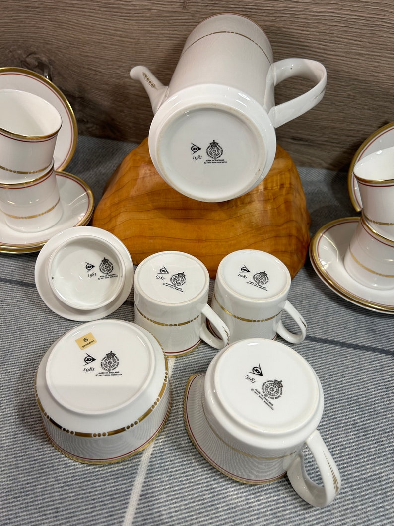 Vintage 1977 Royal Worcester Dunlop Fine Bone China Coffee Teapot With ...