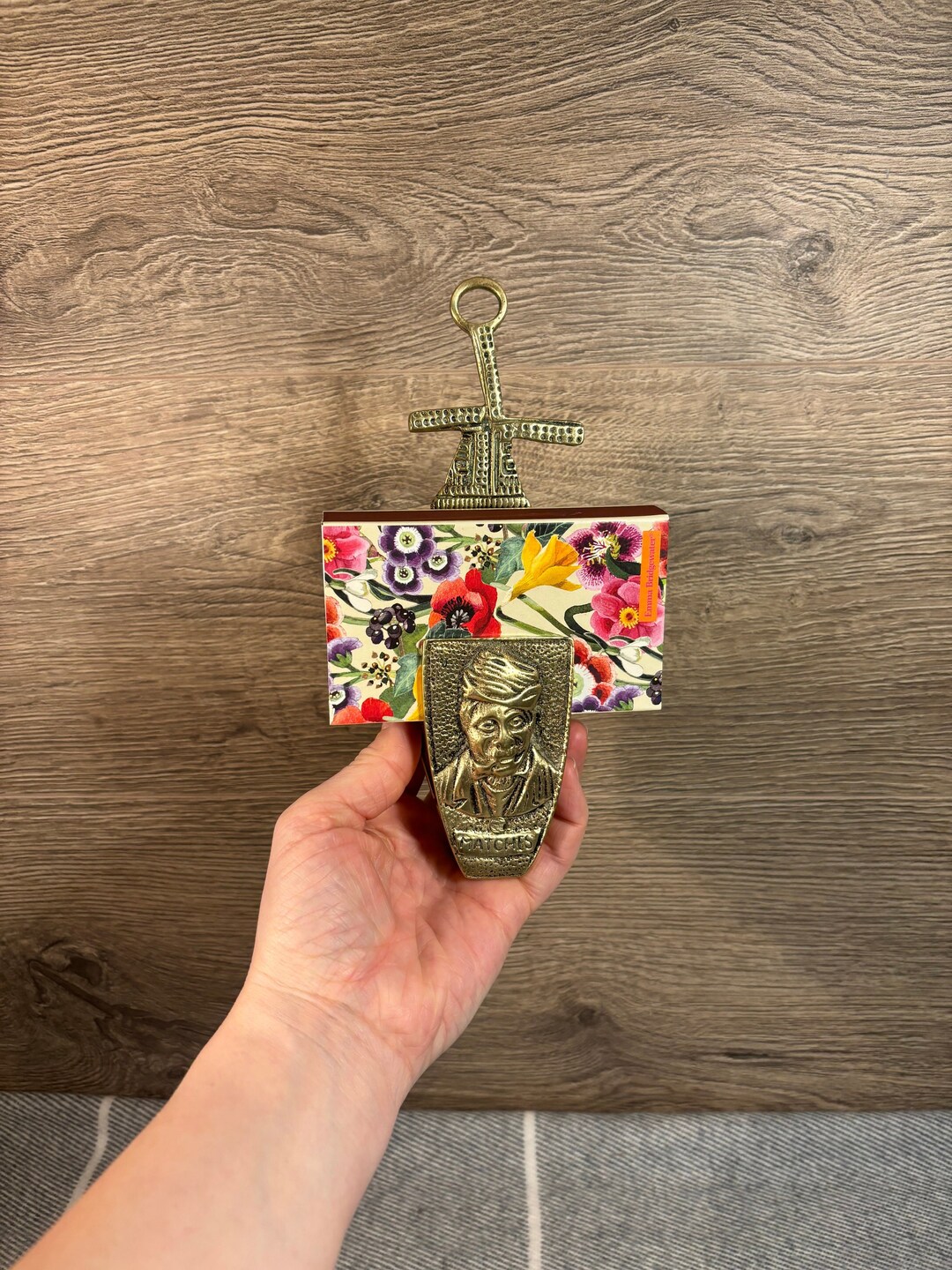 Vintage Solid Brass Dutch Inspired Embossed Old Man With Pipe Match ...