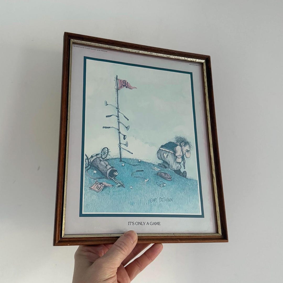Vintage 1981 Gary Patterson "it's Only A Game" Framed Golf Art Print ...