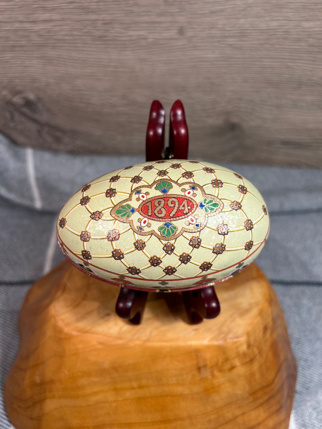 Preloved Fabergé Lithographed Metal Egg Replica of the Renaissance Egg ...