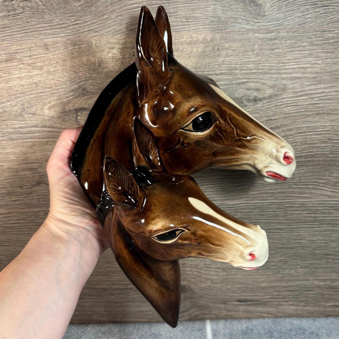 Vintage 1950s Jema Holland No 23 Hand Crafted and Painted Mare & Foal ...