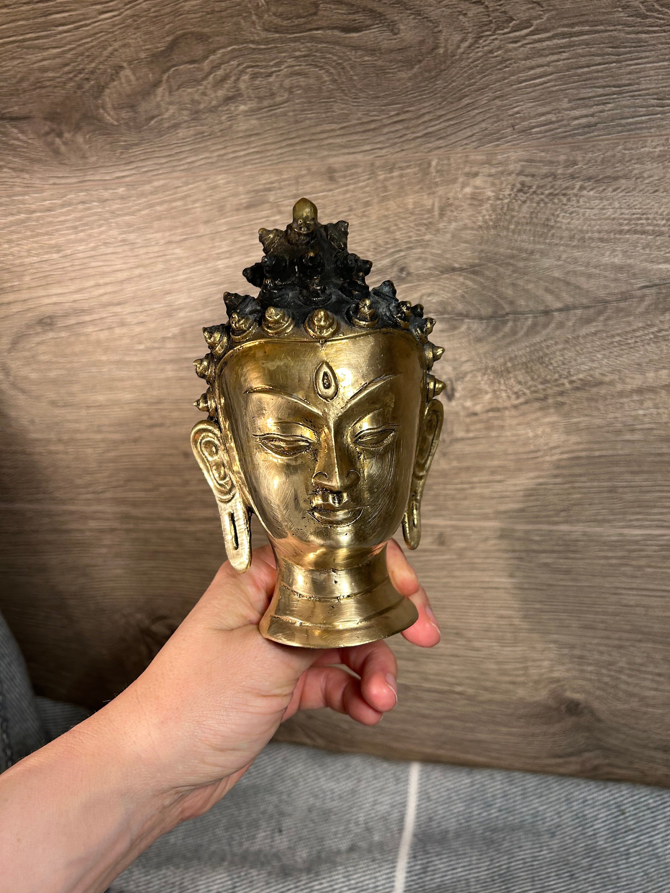 Vintage Antique Solid Brass Buddha Head Oriental Home Decor - Etsy