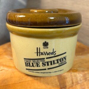 Vintage Harrods Blue Stilton Cheese Jars-set of 2 | Granville TG Green ...